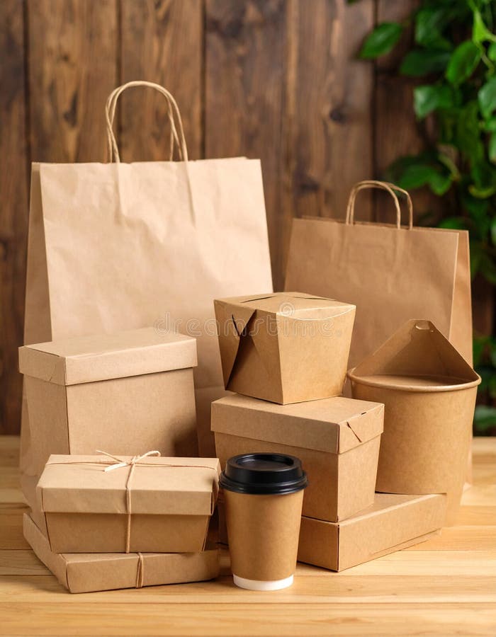 Ecofriendly Sustainable Packaging Design Stock Image - Image of organic ...