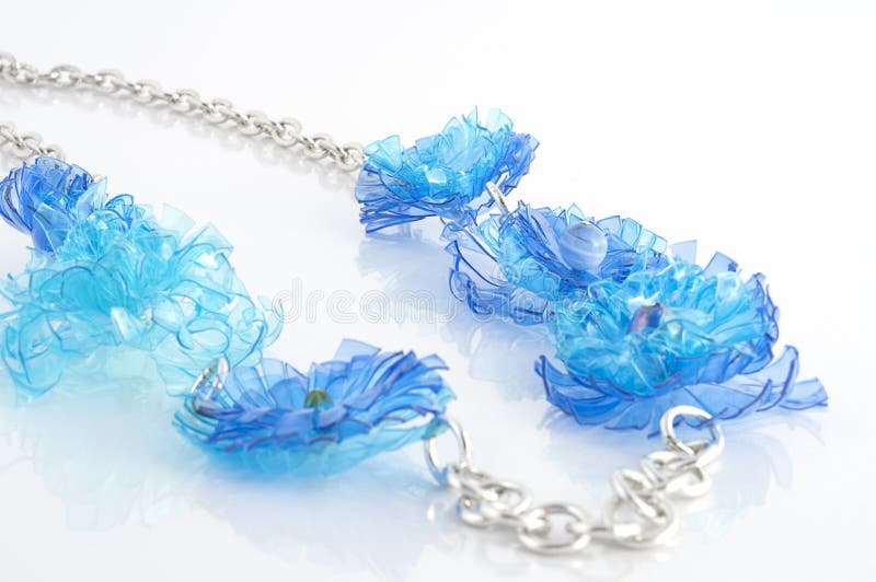Ecojewelry Necklace from Recycled Plastic Bottles Stock Photo - Image ...
