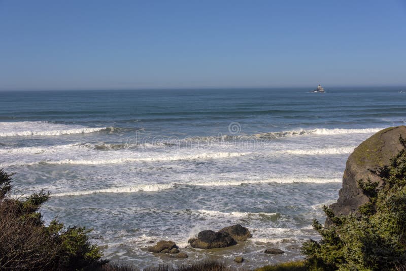 Ecola State Park Overlooking the Pacific and Ocean Oregon Stock Photo ...