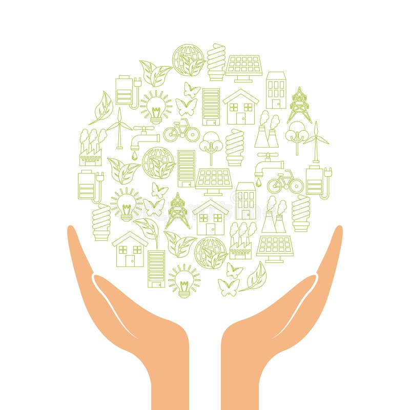 Ecologia E Projeto Verde Da Ideia Ilustração Stock - Ilustração de ...