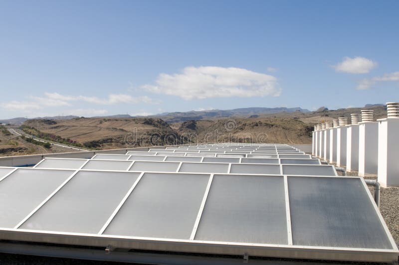 Ecologic and Alternative Solar Panel with Blue Sky Stock Photo - Image ...