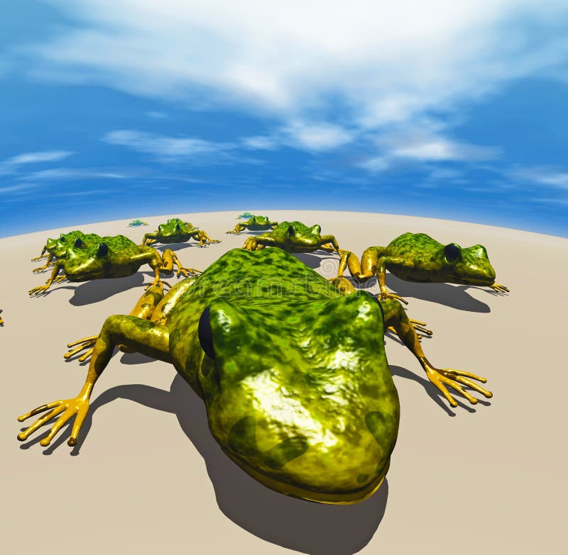 Ecological Abstract with Frogs Stock Illustration - Illustration of ...