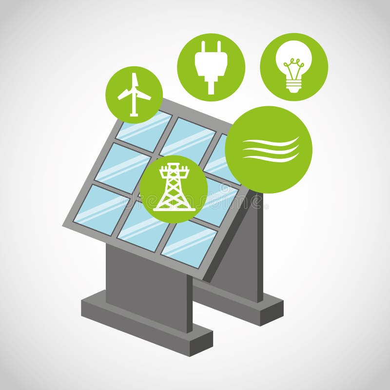 Ecological Alternative Energy Green Stock Illustration - Illustration ...