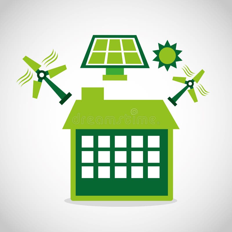 Ecological Alternative Energy Green Stock Illustration - Illustration ...