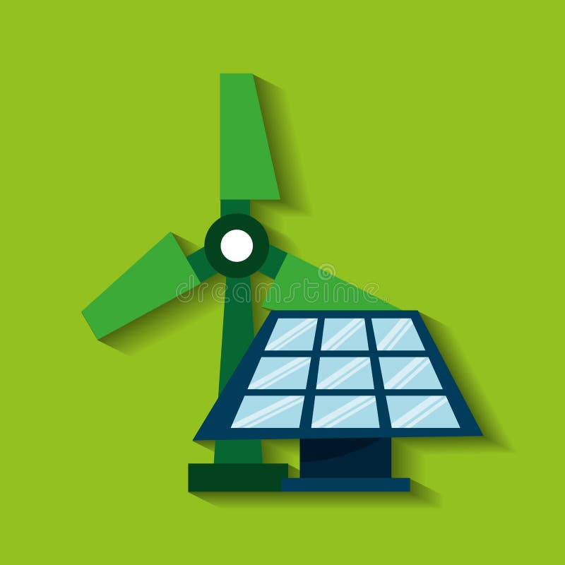 Ecological Alternative Energy Green Stock Illustration - Illustration ...