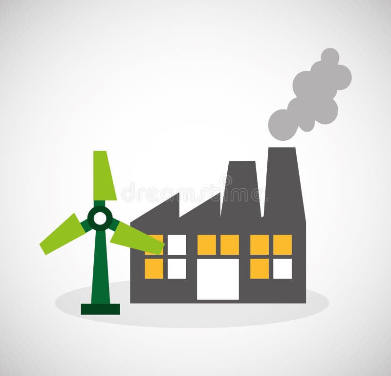 Ecological Alternative Energy Green Stock Illustration - Illustration ...