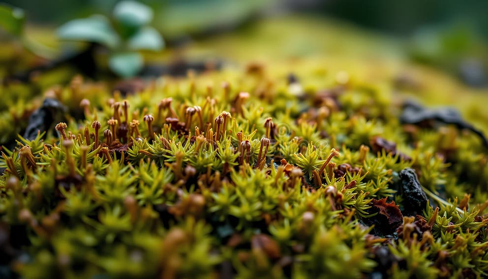 Ecological Background. with Zoom in Very Fine Moss Stock Illustration ...