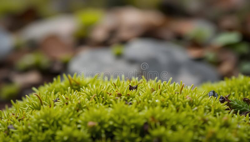 Ecological Background. with Zoom in Very Fine Moss 2 Stock Illustration ...