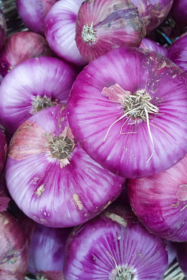 Ecological Big Red Onions Background Stock Image - Image of background ...