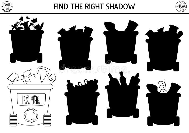 Sorting Waste Correct Shadow Stock Illustrations – 10 Sorting Waste ...