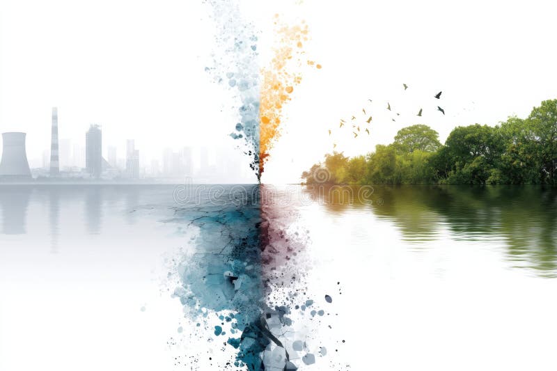 Ecological Changes Depicted through Contrasting Environments Showcasing ...