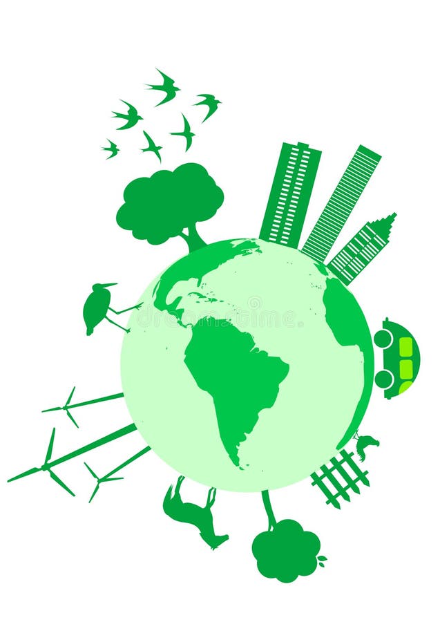 Ecological Concept with Earth Globe Stock Vector - Illustration of ...