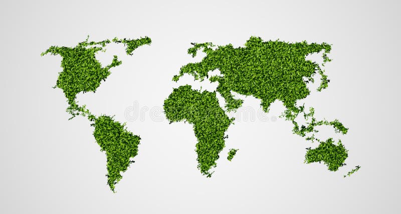Ecological Concept of the Green World Map Stock Vector - Illustration ...