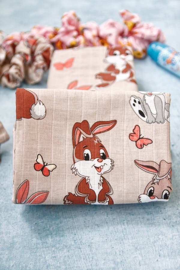 Tetra Muslin Diapers Handmade Eco Stock Photo - Image of stack, textile ...