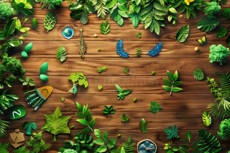 Ecological Display with Forests, Wildlife, and Conservation Efforts on ...