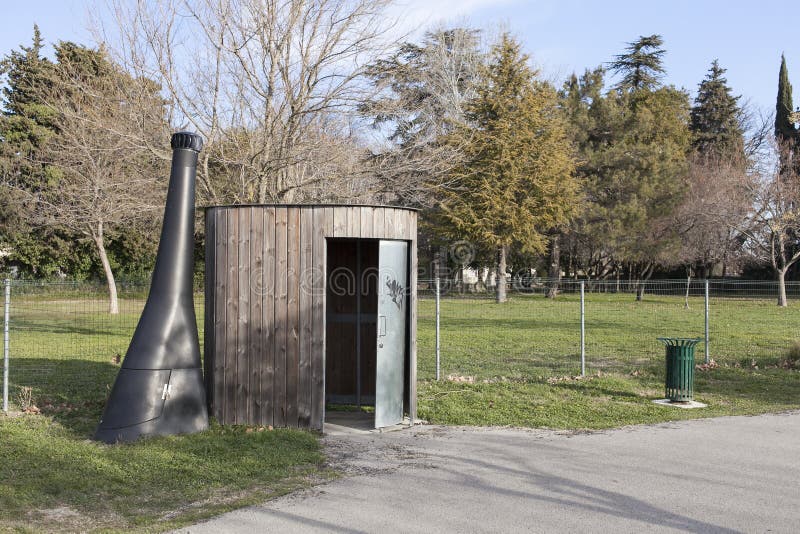 In The Park. Ecological Public Toilet Stock Image - Image of nobody ...