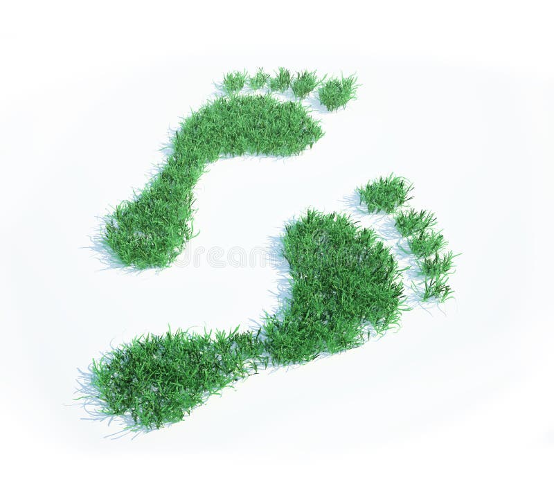 Footsteps walking on grass stock illustration. Illustration of ...