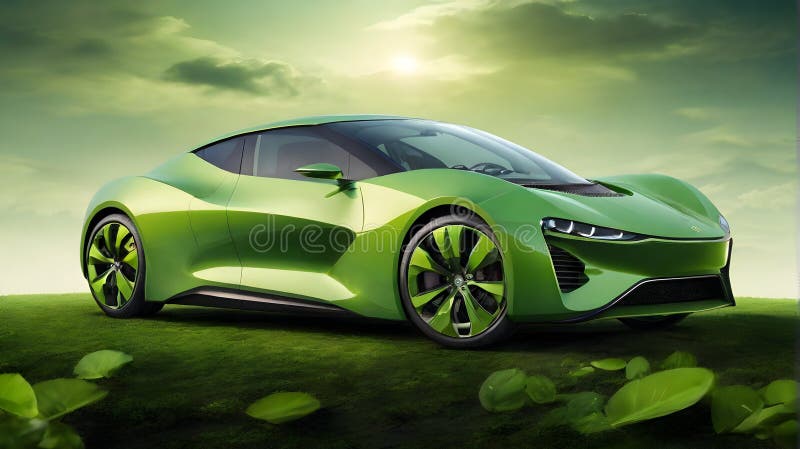 Ecological Green Concept of Auto Industry Stock Illustration ...