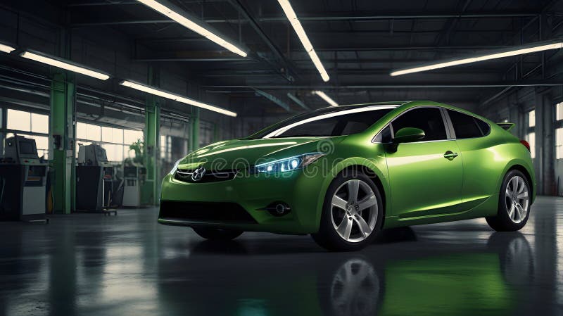 Ecological Green Concept of Auto Industry Stock Illustration ...