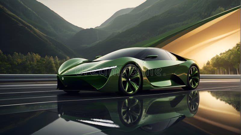 Ecological Green Concept of Auto Industry Stock Illustration ...