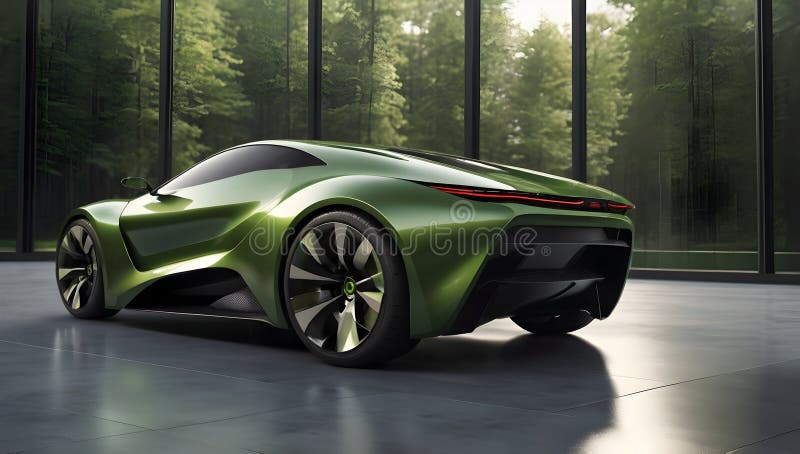 Ecological Green Concept of Auto Industry Stock Illustration ...