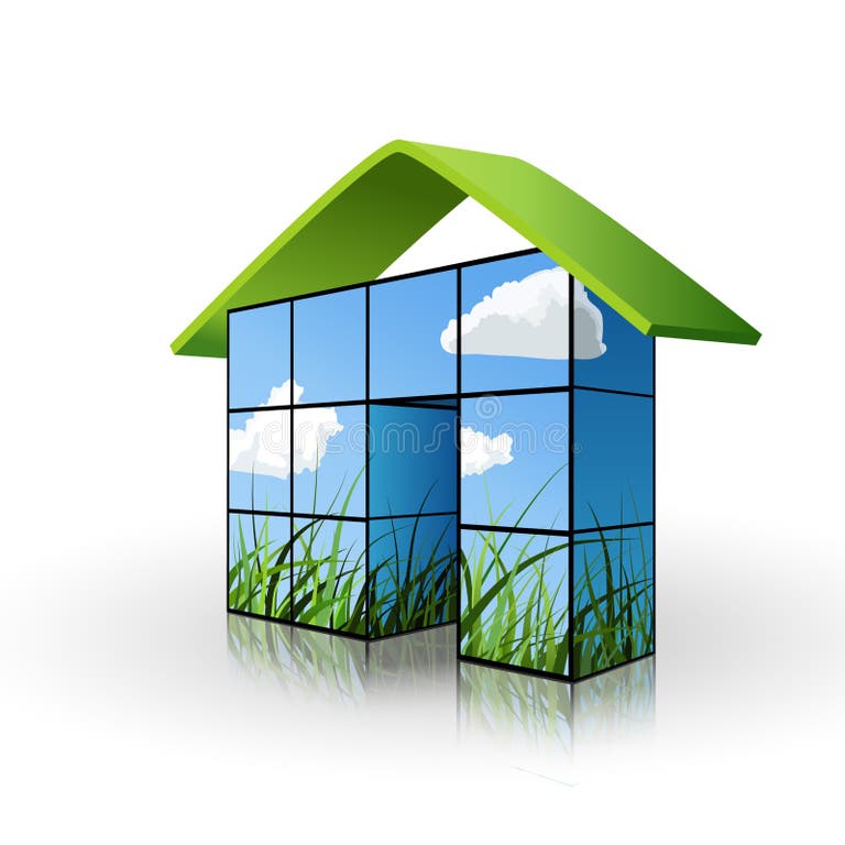 Ecological house stock vector. Illustration of built - 13274849