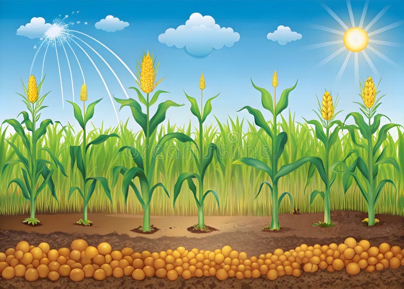 Ecological Impact of Corn Monoculture Stock Illustration - Illustration ...