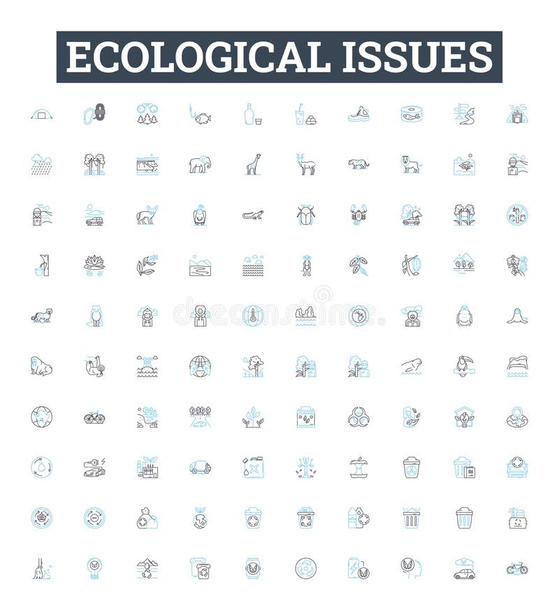 Ecological Issues Vector Line Icons Set. Ecology, Conservation ...