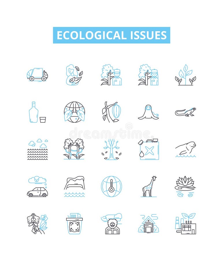 Ecological Issues Vector Line Icons Set. Ecology, Conservation ...