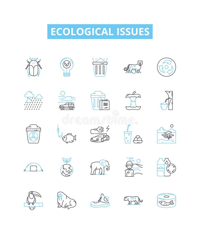 Ecological Issues Vector Line Icons Set. Ecology, Conservation ...