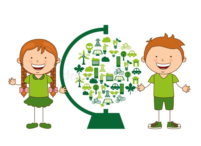 Ecological kids stock vector. Illustration of planet - 60503353