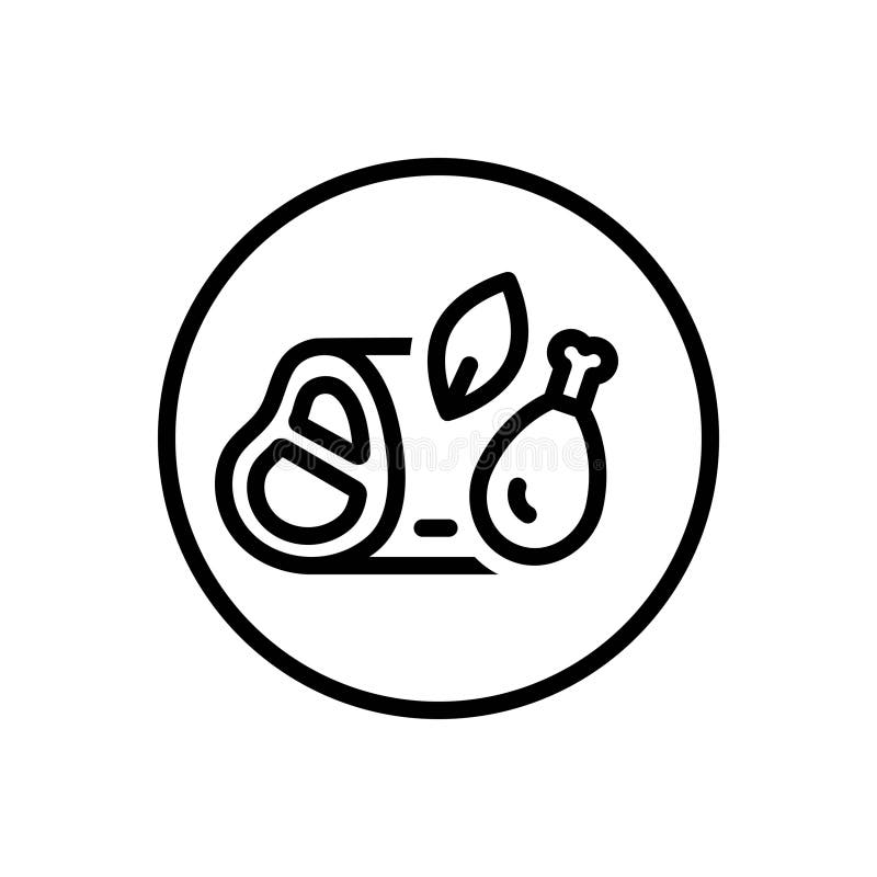 Black Line Icon for Ecological Meat, Ecological and Food Stock ...