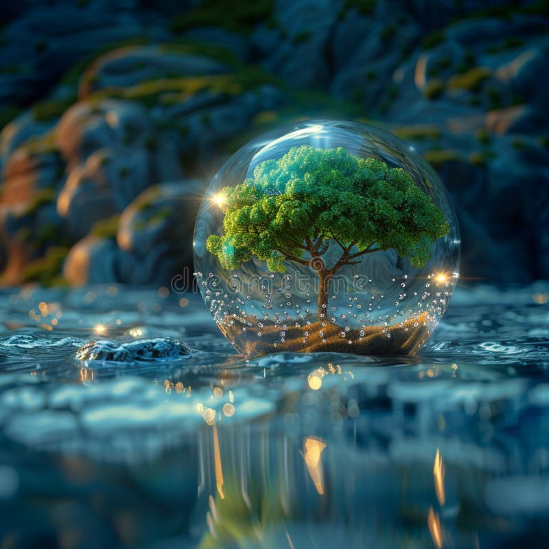 Ecological Message Tree within Crystal Ball, Connecting Nature and ...