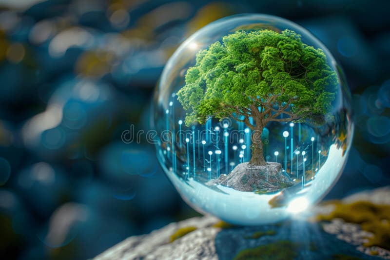 Ecological Message Tree within Crystal Ball, Connecting Nature and ...