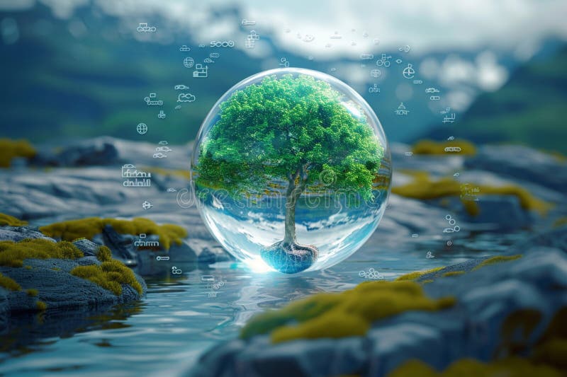 Ecological Message Tree within Crystal Ball, Connecting Nature and ...