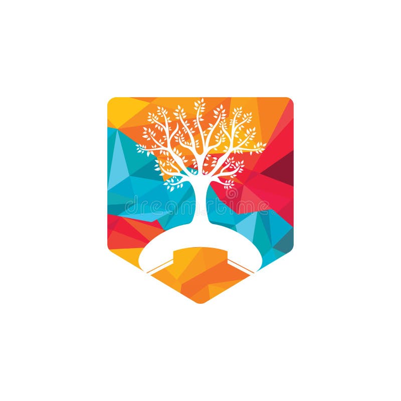 Nature Call Vector Logo Design. Handset Tree Icon Design Template ...