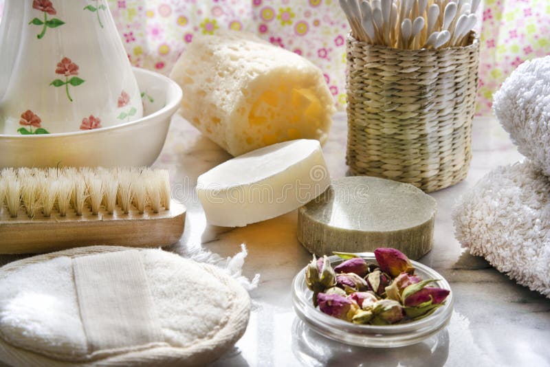 Ecological Organic Soap and Solid Shampoo in the Bathroom Stock Image ...