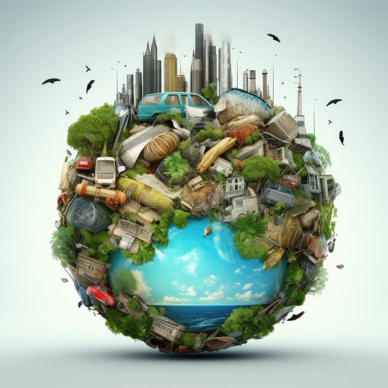Ecological Problem of Our Earth in the Garbage of Dirt. Earth in the ...