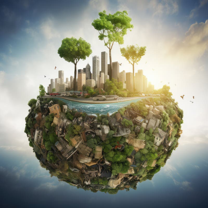 Ecological Problem of Our Earth in the Garbage of Dirt. Earth in the ...