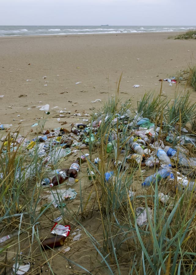 Ecological Problem, Pollution of Nature with Plastic Waste. Sea Coast ...