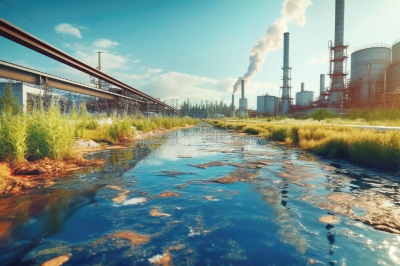 Ecological Problems and Climate Changes Concept. Factory Emissions ...