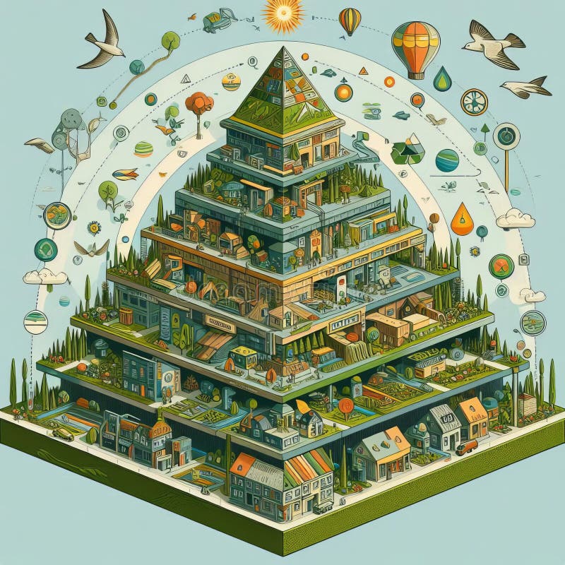 Ecological Pyramid an Illustration of an Ecological Pyramid with Stock ...