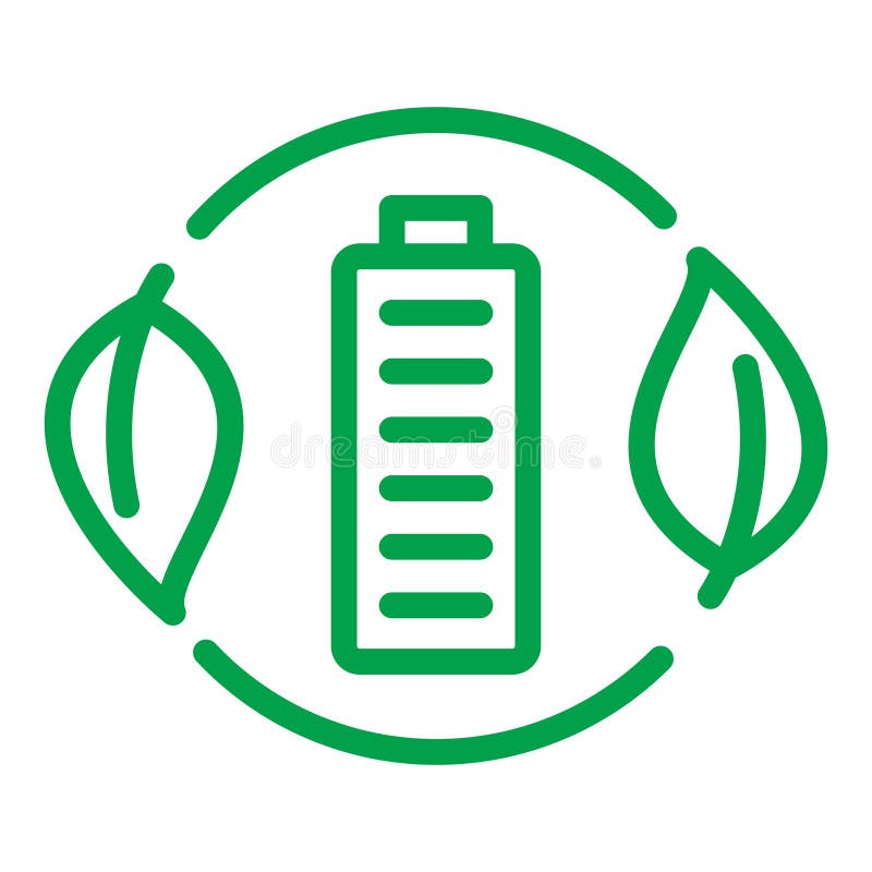 Ecological Rechargeable Accumulator. Battery Leaves Vector Stock Vector ...