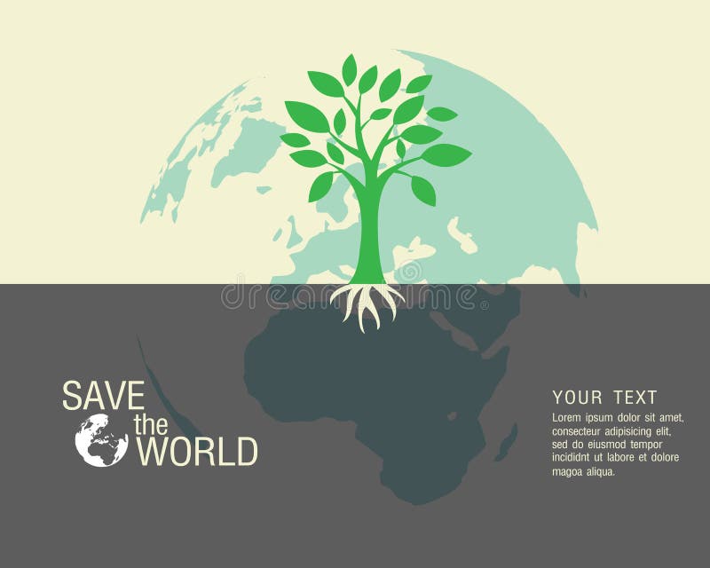 Ecological and Save the World Green Stock Vector - Illustration of ...