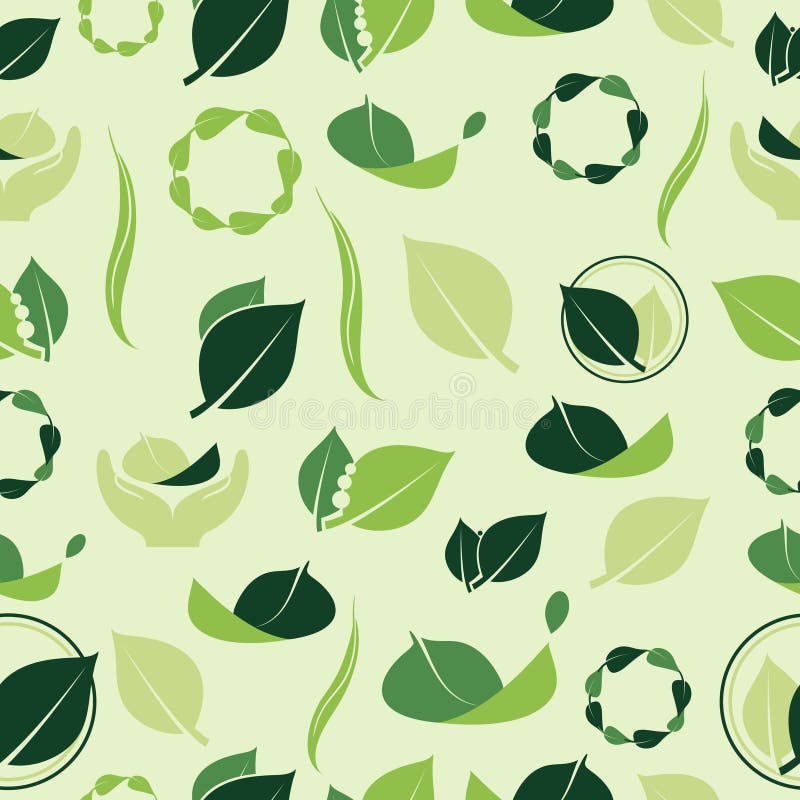 Ecological Seamless Pattern of Environment, Bio, Healthy Style and ...