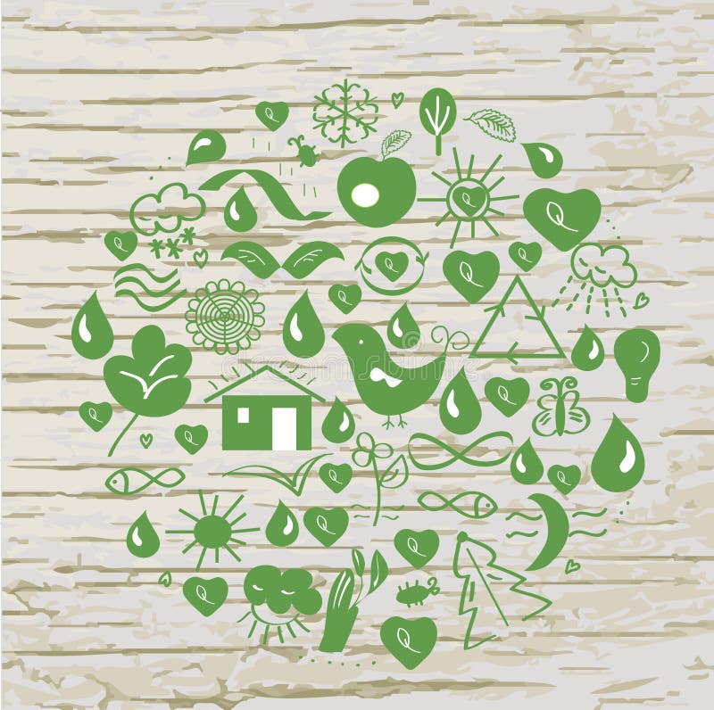 Ecological Signs Conceptual Background Stock Vector - Illustration of ...