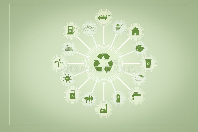 Ecological Signs Conceptual Background Stock Vector - Illustration of ...