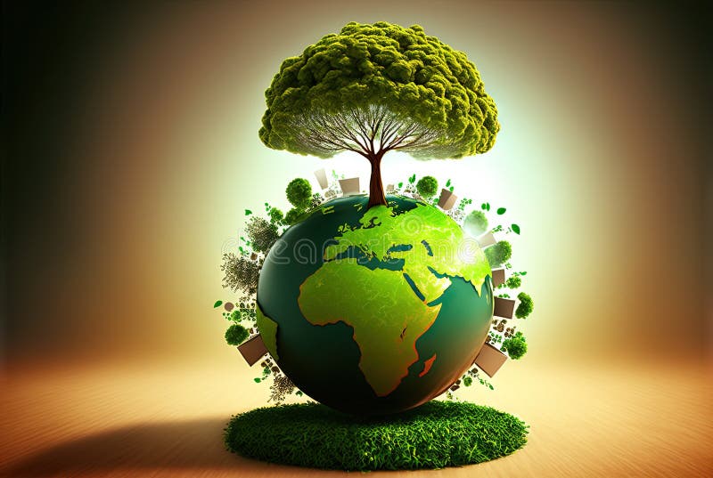 Ecological Sustainability Concept with Stylized Earth As Our Home ...