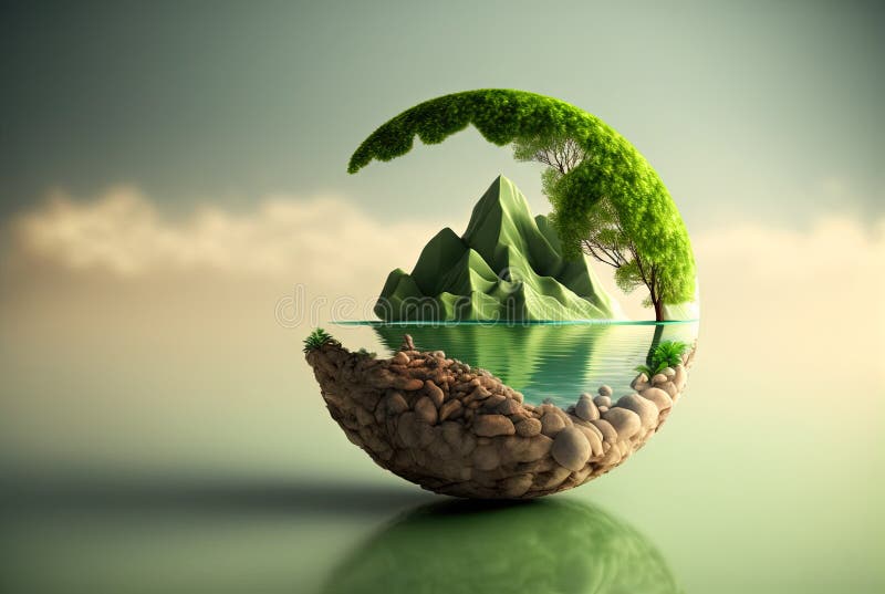 Ecological Sustainability Concept with Stylized Earth As Our Home ...