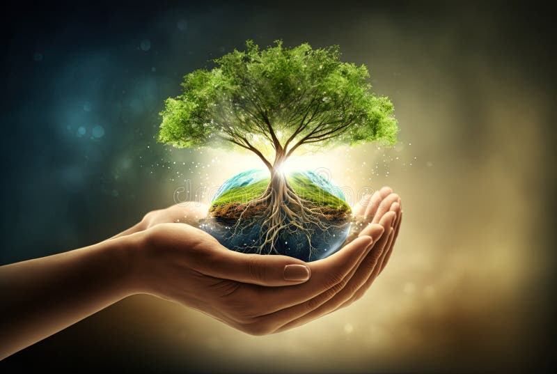 Ecological Sustainability Concept with Stylized Earth As Our Home ...